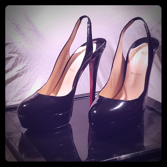 Christian Louboutin | Shoes | Christian Loubiton Black Slingback Pumps ...